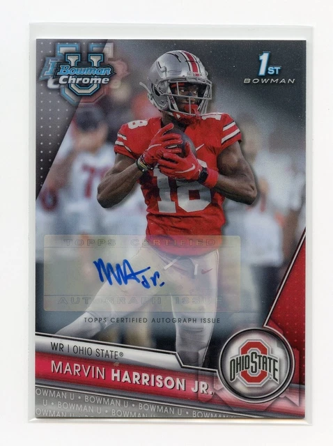 MARVIN HARRISON JR 2023 Bowman University Auto 1st Bowman Rookie Card RC EUR 158,08 - PicClick DE