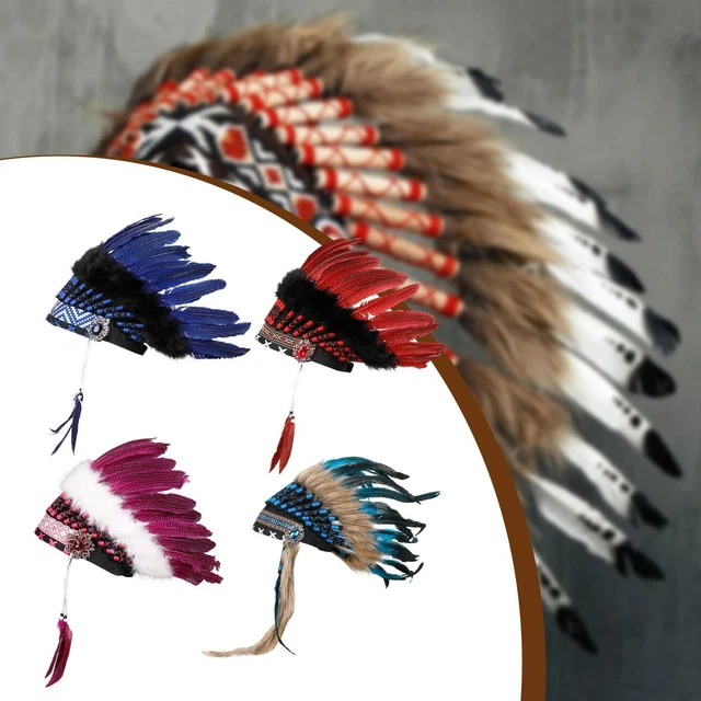 NATIVE AMERICAN INDIAN Headdress Party Dress up Festival Show Head ...