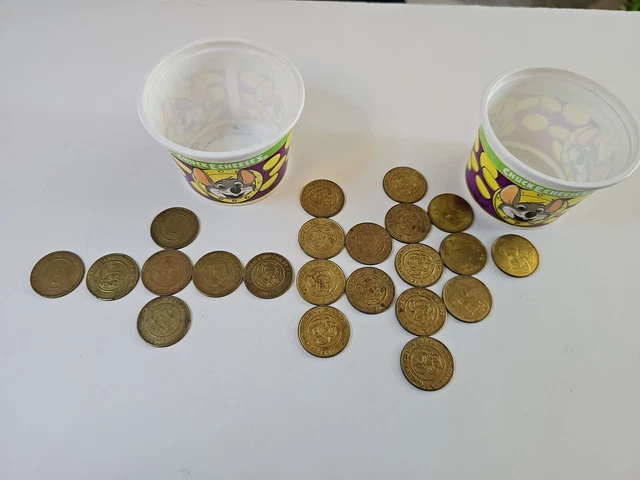 22 CHUCK E Cheese Video Game Token Coins & 1999-2014 Token 2x Value Cup ...