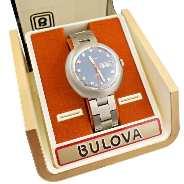 VINTAGE NEW OLD Stock BULOVA Golden Clipper Sea King Automatic 40mm ...