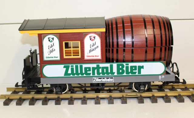 LGB G 3042 Fasswagen Bierwagen Personenwagen Zillertal Bier plus Figuren / #2080 EUR 179,00 ...
