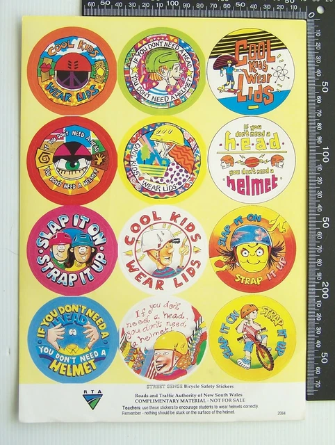 VINTAGE RTA ROAD Traffic Authority Nsw Bicycle Helmet Safety Promo ...