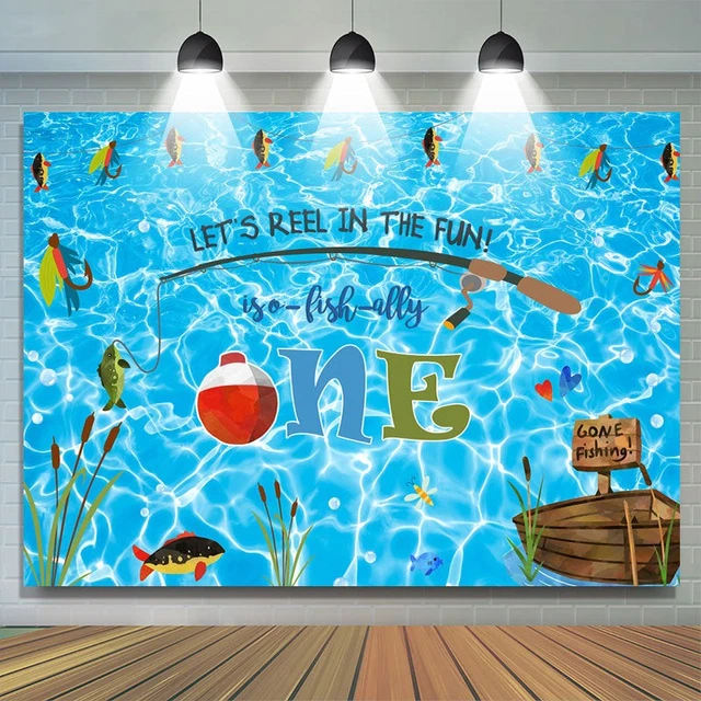 LET'S REEL IN The Fun First Happy Birthday Backdrop $37.94 - PicClick AU