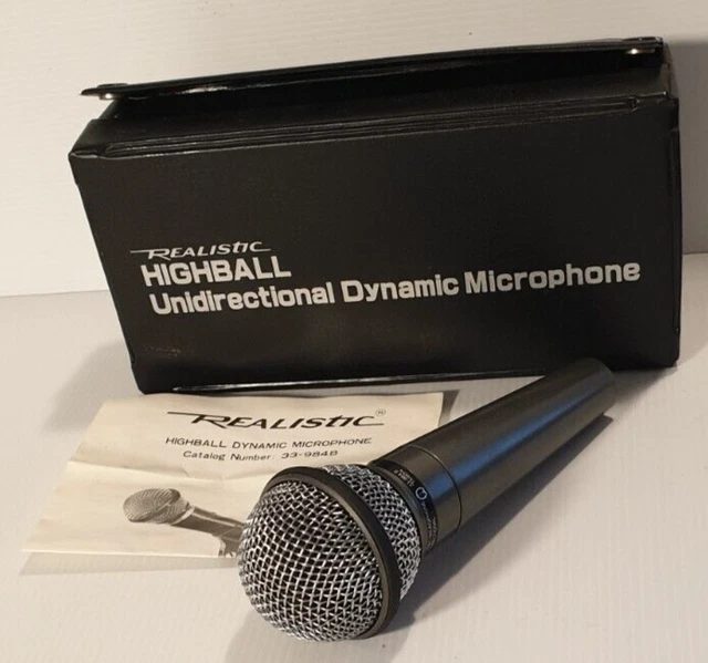 REALISTIC HIGHBALL UNIDIRECTIONAL Dynamic Microphone 33-984B +Box ...