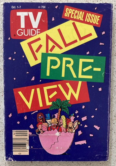 BLYTHE DANNER JERRY Stiller + Signed TV Guide Fall Preview 1988 Label ...