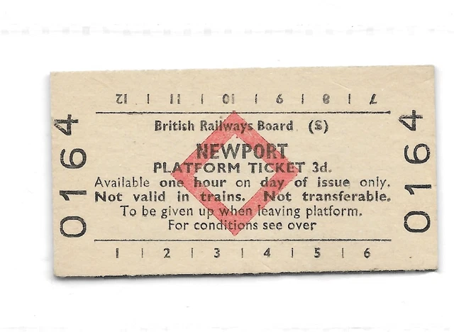 1960S NEWPORT BRB (S) 3d Edmondson Platform Ticket Isle of Wight 0164 ...