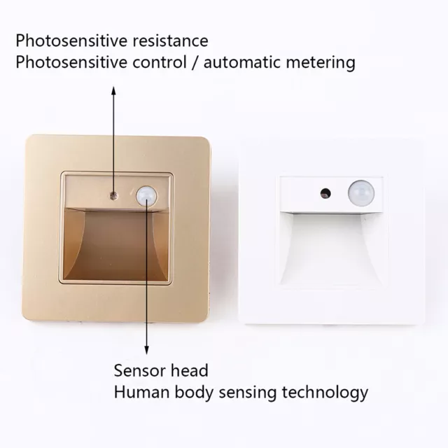 RECESSED LED WALL Lamp Motion Sensor Stair Case Light Step Corridor ...