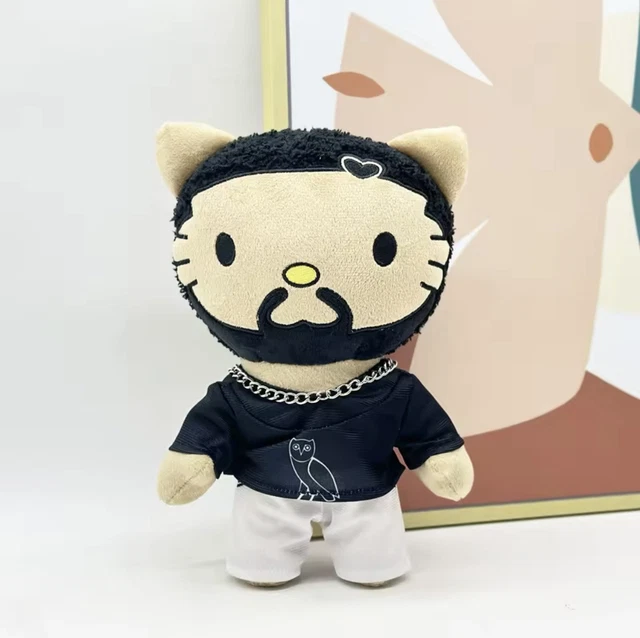HELLO KITTY AS DRAKE Rapper Figure Plush Doll Fans Collection Toys Gift ...