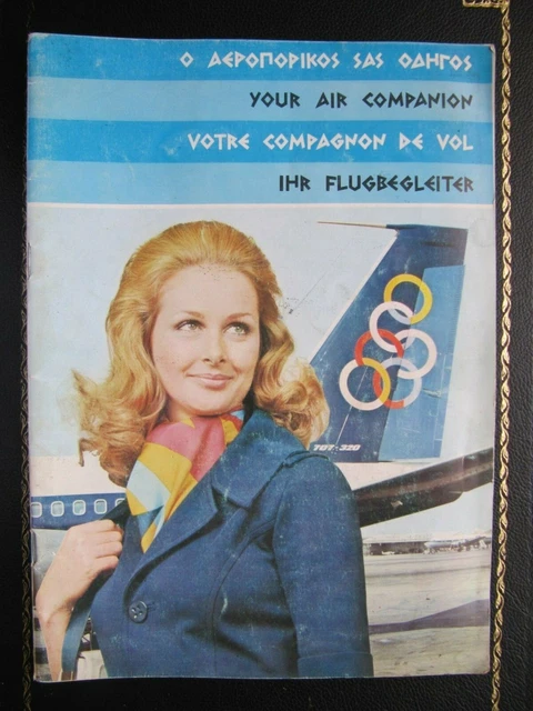 OLYMPIC AIRWAYS IN flight magazine with route map fleet £19.99 ...