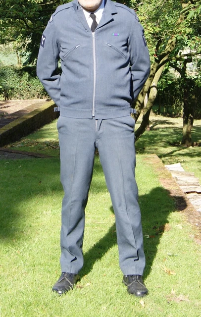 GENUINE RAF NO.2 Uniform Trousers & Jacket 1970/80s SAC Rank N.I ...