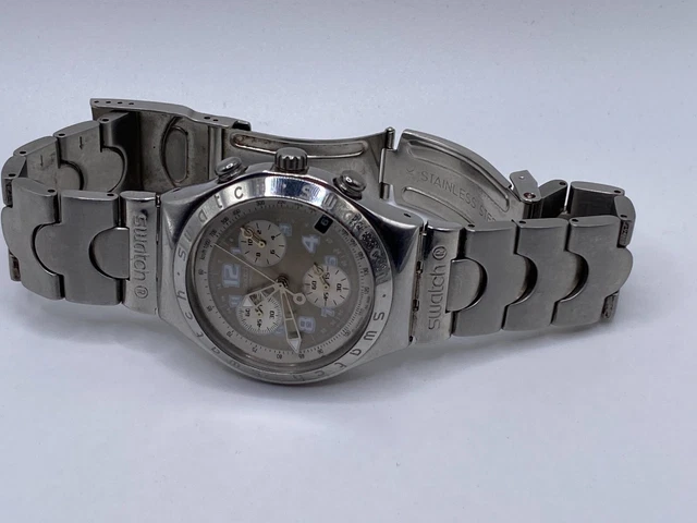 SWATCH SILVER IRONY Chrono Men's Watch Circa 1999 EUR 94,97 - PicClick IT
