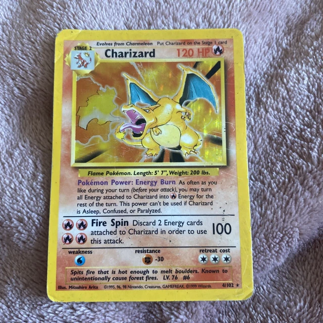 POKÉMON TCG CHARIZARD Base Set 4/102 Holo Unlimited Holo Rare EUR 100,23 - PicClick FR