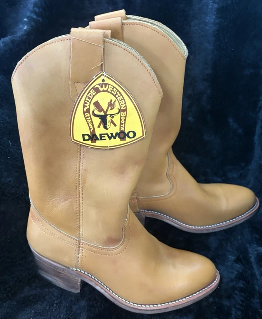 DAEWOO WESTERN BOOT C.Redwood Leather Spur Size 9.5 UK New In box £31. ...