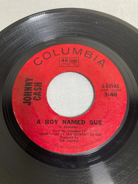 JOHNNY CASH - A Boy Named Sue/San Quentin - disque vinyle 45 tours 7 ...