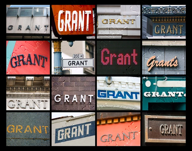GRANT NAME POSTER featuring photos of actual signs £15.11 - PicClick UK