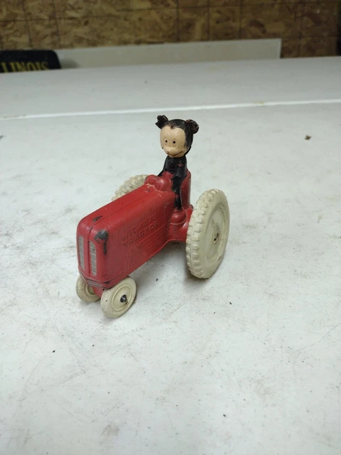 ANTIQUE MICKEY'S TRACTOR Toy Sun Rubber Walt Disney Productions Mickey ...