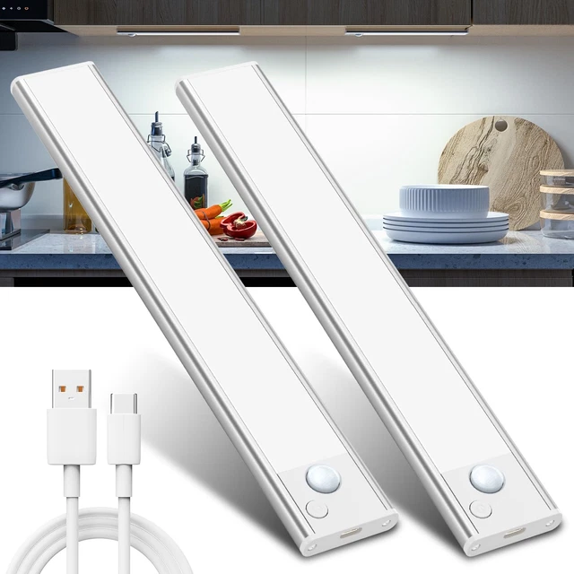 LED MOTION SENSOR Under Cabinet Lights - Rechargeable & Wireless Strip ...