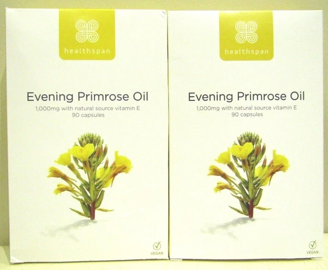 HEALTHSPAN EVENING PRIMROSE Oil 1,000mg & Vit E. 180 CAPSULES £32.99 ...