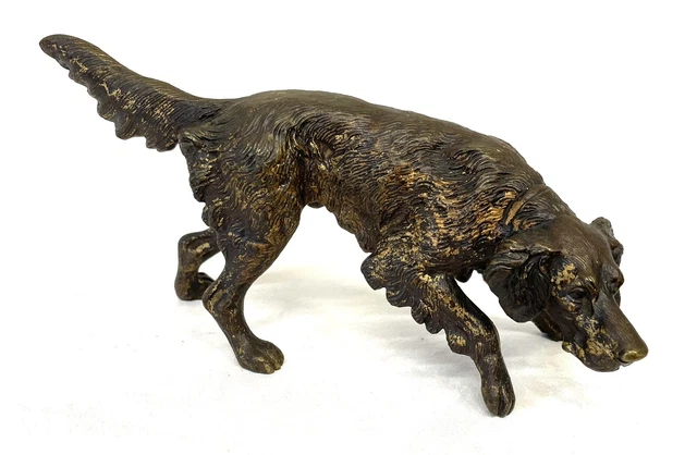 ANTIQUE 19TH CENTURY Cold Painted Bronze Setter / Dog £293.25 - PicClick UK