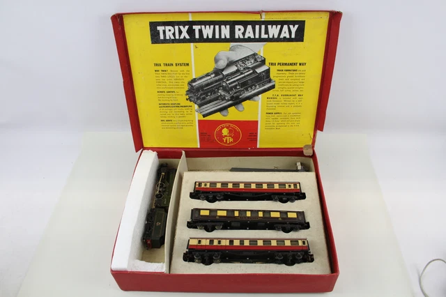 TRIX TWIN RAILWAY TTR OO Gauge Set Loco 62750 Carriages Track Steam ...