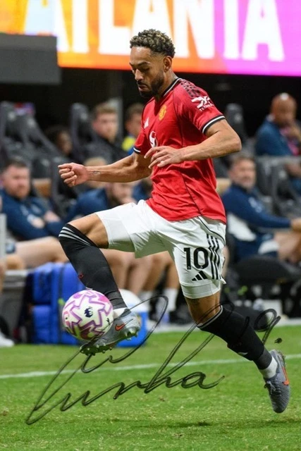 MATHEUS CUNHA * MANCHESTER UNITED 2025/26 - 6x4 Signed Autograph PRINT ...