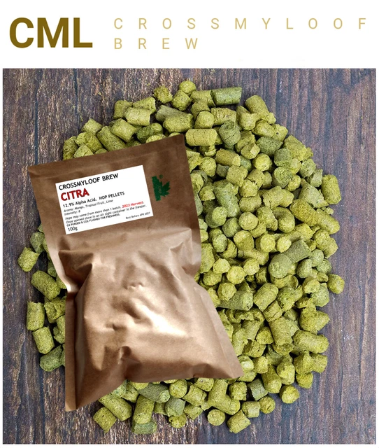 100G HOPS IN BIODEGRADABLE PACK 100 Varieties. Citra, Goldings, etc ...