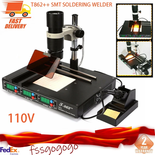 SMD REWORK STATION Bga Infrared T862++ Smt Soldering Welder Irda ...