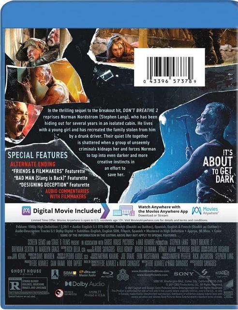 DON'T BREATHE 2 (Blu-ray) Stephen Lang Brendan Sexton III Adam Young ...