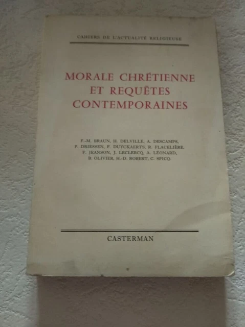 MORALE CHRÉTIENNE ET requêtes contemporaines | Bon état EUR 22,00 ...