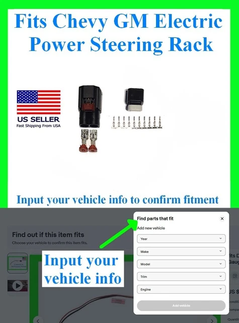 FITS CHEVY GM etc Electric Power Steering Rack Connector Plug Wiring ...