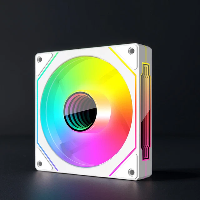 12CM ARGB 5V 3Pin 4 Pin PWM CPU Case Cooling Fan Infinity Mirror (White ...
