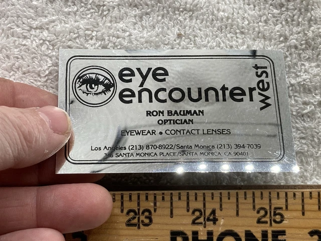 VINTAGE BUSINESS CARD Eye Encounters West Bauman Optician Santa Monica ...