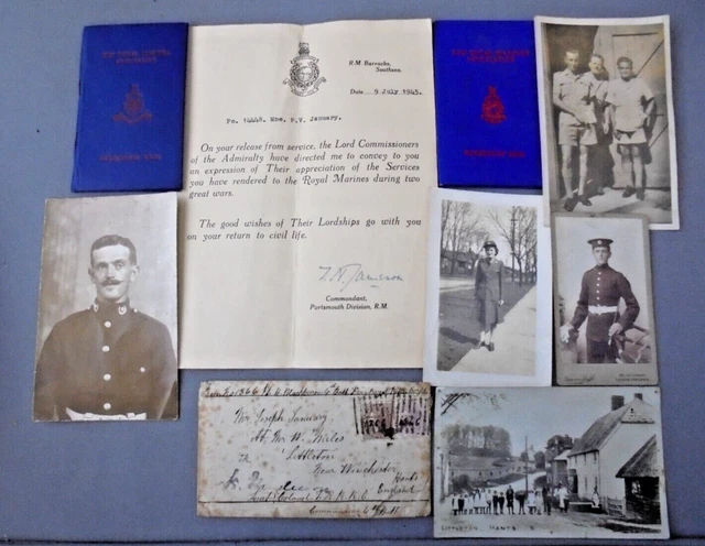WW1 RMLI & WW2 Royal Marine Veteran Of 2 Wars Commendation Photos RMA ...