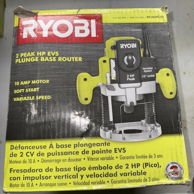 RYOBI RE180PL1G 2 Peak HP EVS Plunge Base Corded Router $99.99 - PicClick