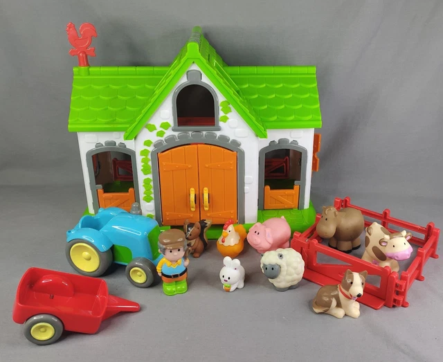 ELC HAPPYLAND GOOSEFEATHER FARM BARN with SOUNDS TRACTOR animals ...