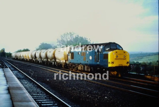 37194 DURHAM TANK Train Class 37 Diesel 3/6/86 Original 35mm Railway ...