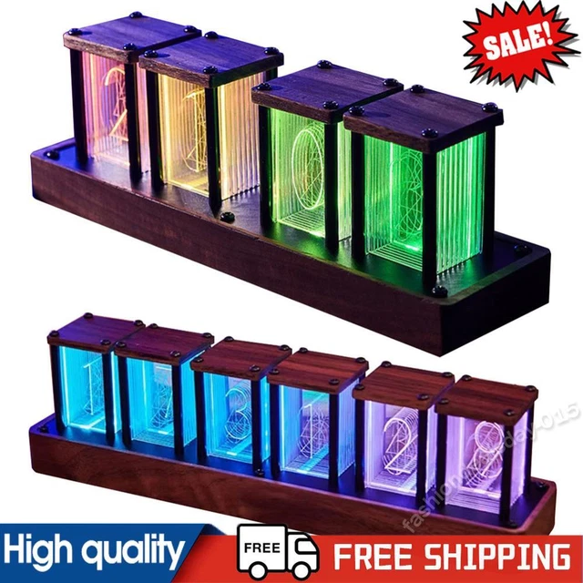 RGB ELECTRONIC DESKTOP Clock Full Color Ambient Light Ornament Colorful ...
