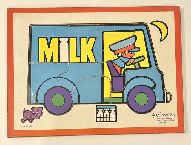 1971 WOODEN PUZZLE Connor Toy Mister Milkman #7330 8 Pcs £12.31 ...