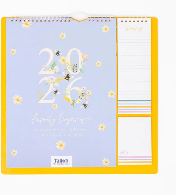 2026 FAMILY PLANNER 5 Column Calendar - Wall Organiser with Tear-Off ...