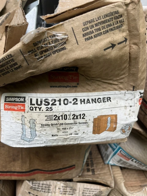 SIMPSON DOUBLE 2X10 Joist Hanger LUS210-2. 25pcs Per Box $35.00 - PicClick