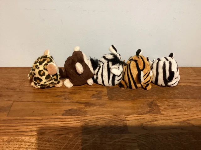 KEEL TOYS BOBBALLS Leopard/ Monkey/Zebra/ Tiger / & Black& White Cat ...