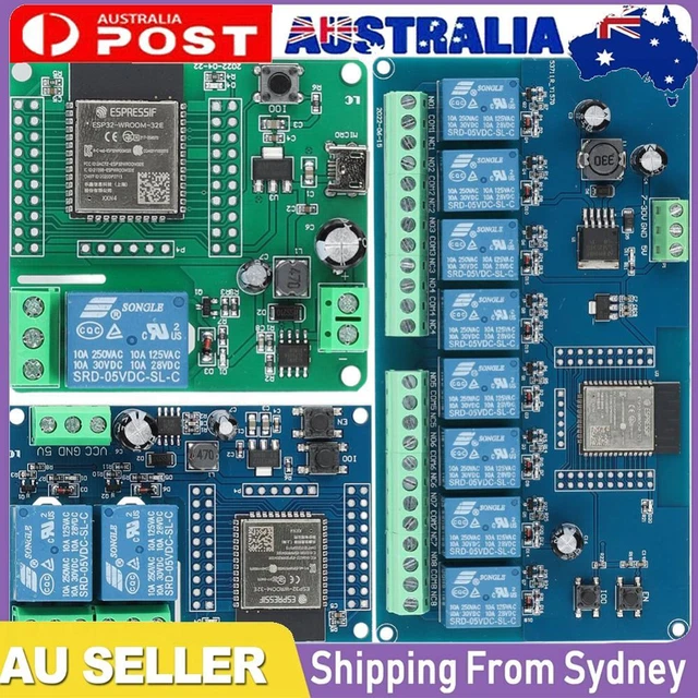 ESP32 ESP32-WROOM DEVELOPMENT Board 1/2/8 Channel ESP32 WIFI BT BLE Relay Module $14.69 ...