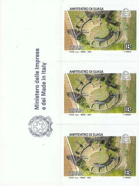 ITALY 2024 SUASA Amphitheater Strip 3 Stamps Logo Mimit Stamp £8.94 ...