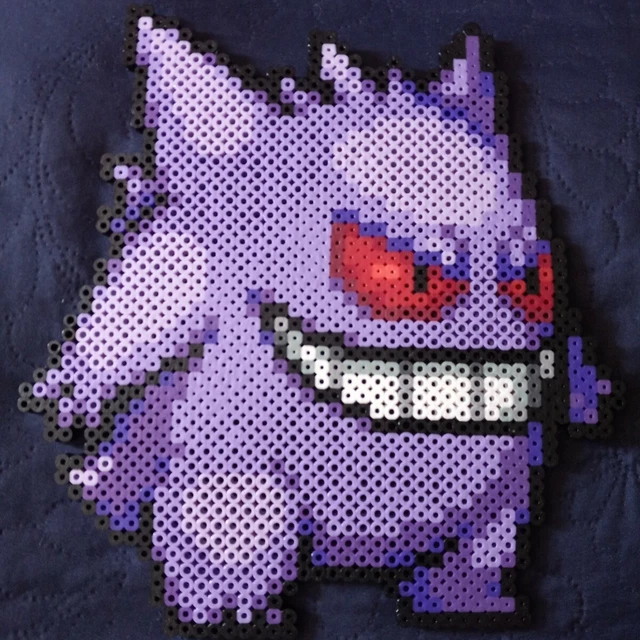 GENGAR POKÉMON PIXEL Art Perler Bead Art £33.70 - PicClick UK