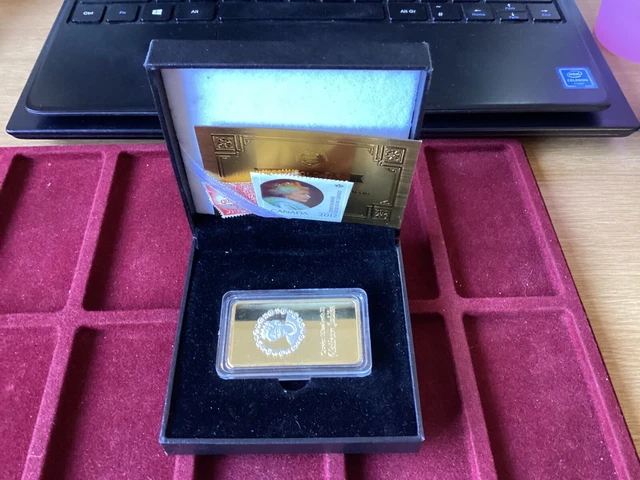 QUEEN ELIZABETH II Platinum Jubilee Gold Bar COA Box +Stamp #20 £42.32 ...