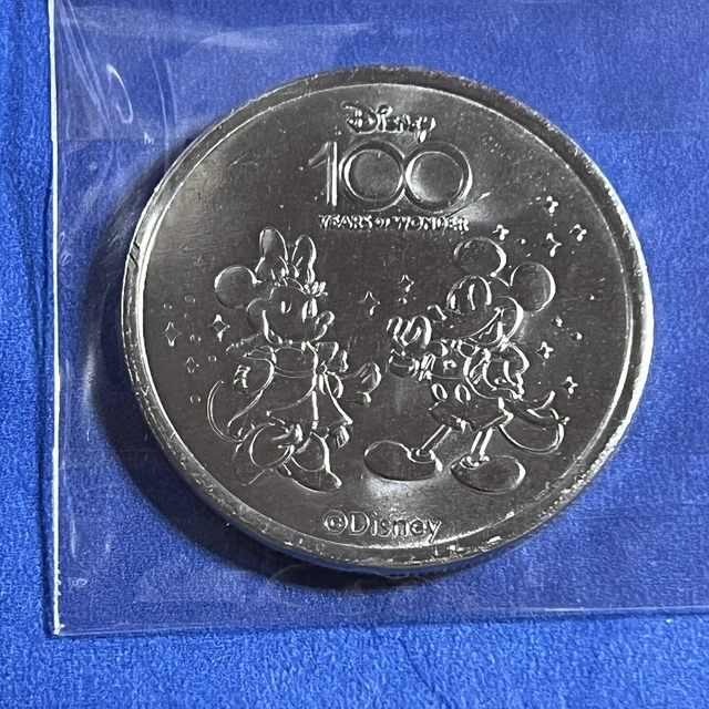 DISNEY 100TH ANNIVERSARY Coin Medallion 2023 Disneyland Walt and Mickey ...