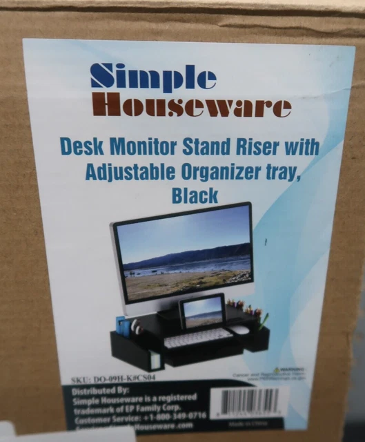 SIMPLE HOUSEWARE DESK Monitor Stand Riser With Adjustable Organizer ...