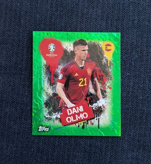 TOPPS EURO 2024 Sticker - Dani Olmo - Spain - Green Parallel - ESP 3 £8 ...