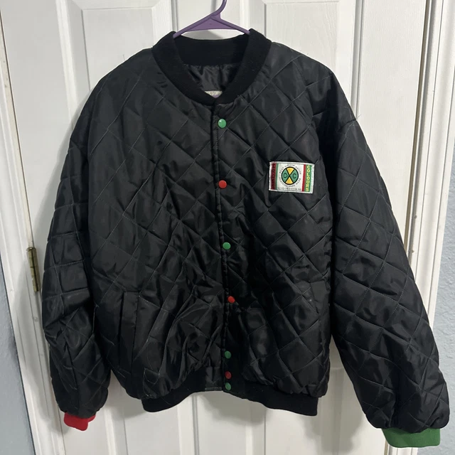 VINTAGE CROSS COLOURS Color Nylon Jacket 1990s USA Made Hip Hop Rap OG ...