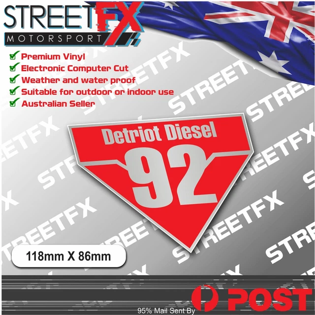 DETROIT DIESEL 92 Sticker Decal 4x4 Ute Truck Mack Kenworth Peterbilt ...